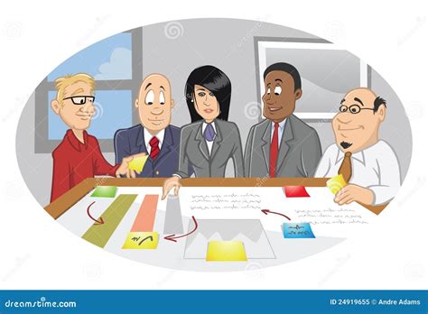 Office Employee Brainstorming Session Stock Vector Illustration Of