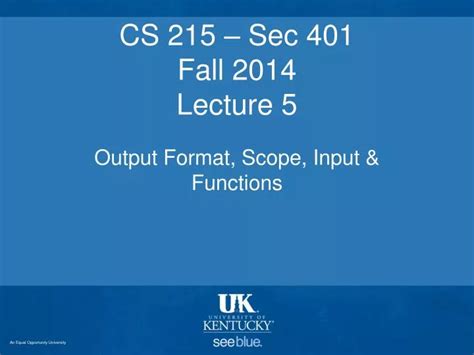 Ppt Cs 215 Sec 401 Fall 2014 Lecture 5 Powerpoint Presentation