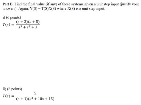 Solved Part B Find The Final Value If Any Of These Chegg Com