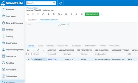 Adding Eta Field To Purchase Orders • Acumatica Report Designer • Acumatica User Group Forums