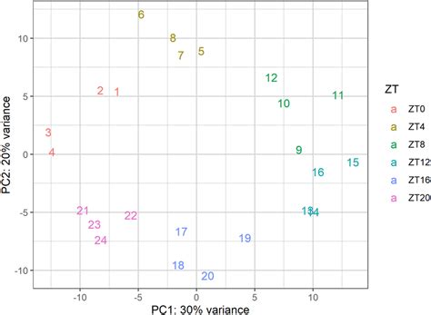 Pca Plot Of The Rhythmic Transcriptome Resembling A Clock Face Each
