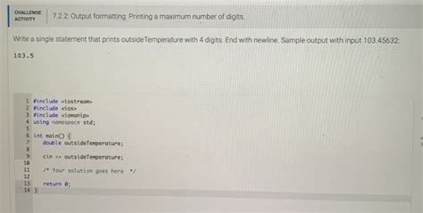 solved challenge activity 7 2 2 output formatting printing