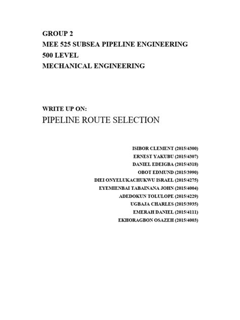 Group 2 Mee525 Pipeline Route Selection Pdf Geotechnical