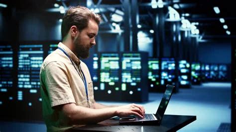 Supervisor Checking Server Event Logs Technology Stock Footage Ft