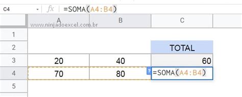 Como Somar No Planilhas Google Ninja Do Excel