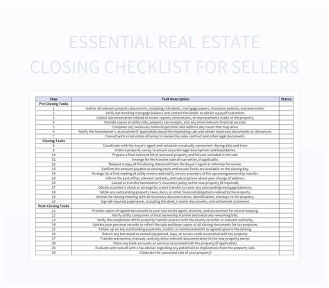 Free Real Estate Closing Templates For Google Sheets And Microsoft Excel Slidesdocs