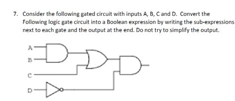 7 Consider The Following Gated Circuit With Inputs A B C And D