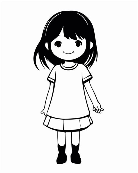 Black Girl Clipart Black And White