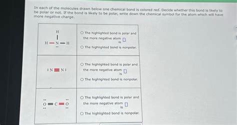 Solved In Each Of The Molecules Drawn Below One Chemical