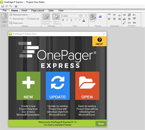 Getting Started With Onepager Express Version 61 Desktop Onepager