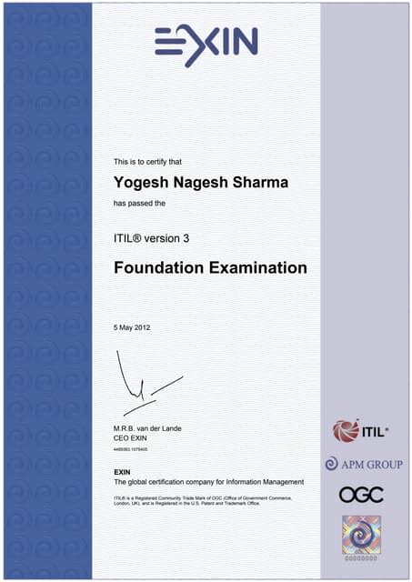Itil V3 Foundation Certification Pdf