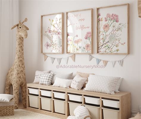 Wildflower Prints Boho Nursery Wall Art Wildflower Nursery Decor