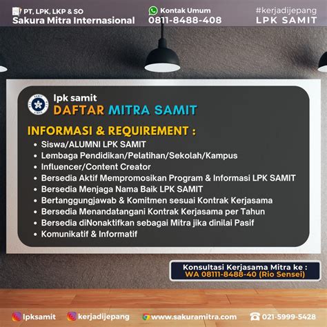 Daftar Mitra Lpk Samit Lembaga Pelatihan Dan Keterampilan Tenaga Kerja Terpercaya