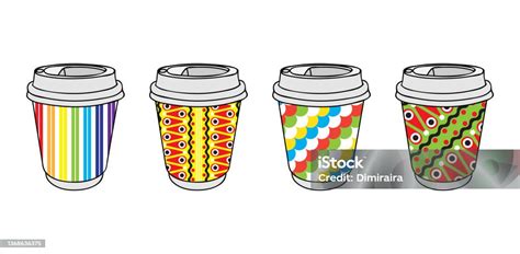 밝은 축제 패턴종이 커피 컵 어린이 행사 박람회 생일 파티 마티네 어린이 카페 또는 식당에서 음료를 마시기 위한 컵 커피갈기