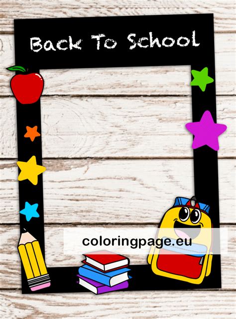 Back To School Picture Frame Coloring Page