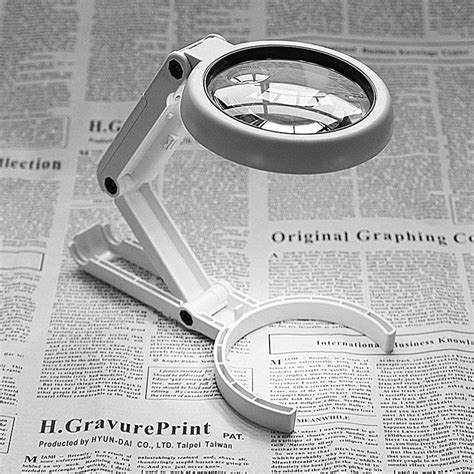 Magnifying Glass With Light And Stand 5x11x Foldable Magnifying Lamp