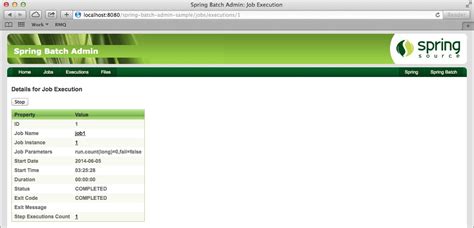 Spring Batch Admin Spring Batch Admin Screenshots