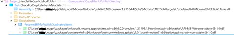 Duplicatepublishoutputfiles Error Should Show What Is Duplicated · Issue 15751 · Dotnetsdk
