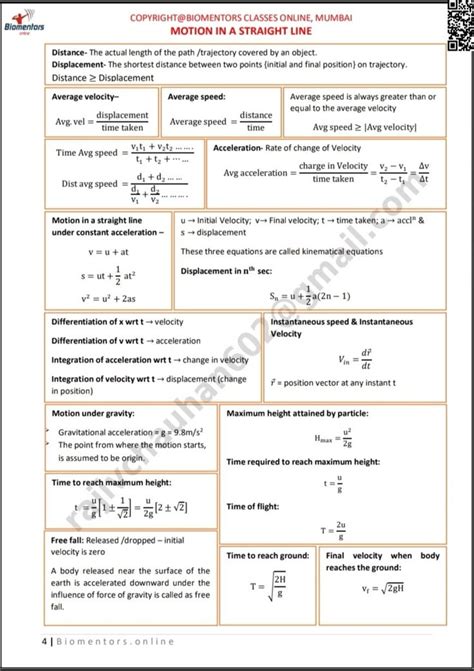 Class 11 Motion In A Straight Line Notes