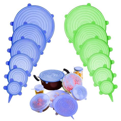 Adpartner Silicone Stretch Lids 12 Pack Reusable Silicone Lids And