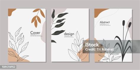 손으로 그린 식물 장식이 있는 책 표지 모형 레이아웃 디자인 추상적인 꽃무늬 배경 크기 A4 노트북 교과서 플래너 브로셔 카탈로그 0명에 대한 스톡 벡터 아트 및 기타