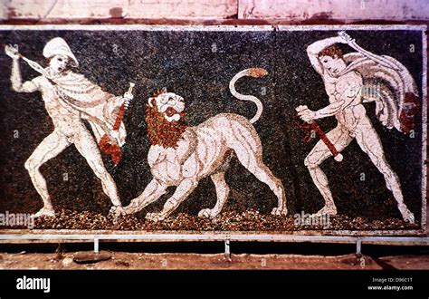 Mosaïque De Chasse Au Lion Banque De Photographies Et Dimages à Haute