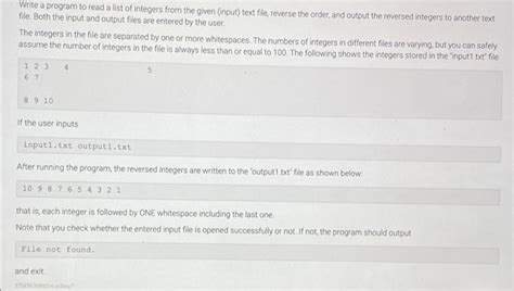 Solved Implement A Program That Opens And Reads From An