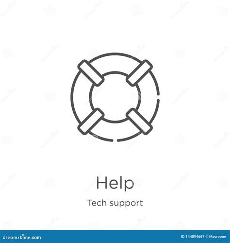 Help Icon Vector From Tech Support Collection Thin Line Help Outline Icon Vector Illustration