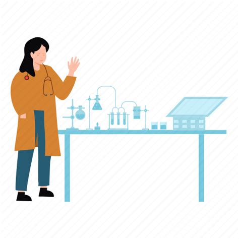 Lab Science Experiment Female Research Icon Download On Iconfinder