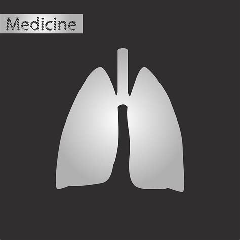 폐 및 기관 벡터의 흑백 스타일 아이콘 Eps Ai Uidownload