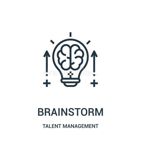 Brainstorm Icon Vector From Talent Management Collection Thin Line Brainstorm Outline Icon