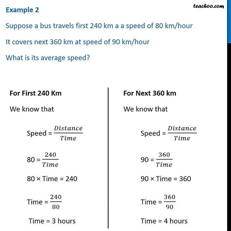 Average Speed Formula Examples Questions Teachoo Concepts