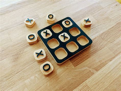 Noughts And Crosses Board Game Tic Tac Toe Game Wooden Game