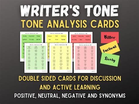 Writers Tone Analysis Of Language Author Purpose Printable Vocab Cards Teaching Resources