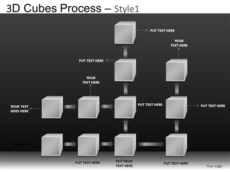 3d cubes process 1 powerpoint presentation slides db powerpoint slide