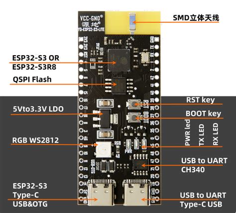 Esp32 S3 Lite Wifible50 C타입 듀얼 코어 보드 Vnd034 디바이스마트
