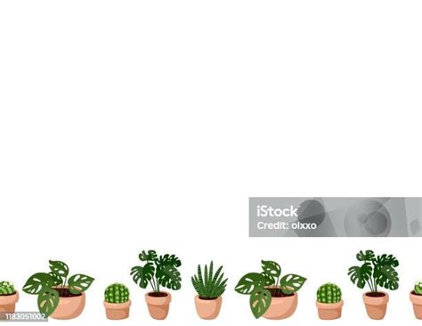 Hygge 화분 즙이 많은 식물 의 매끄러운 패턴의 귀여운 세트 편지 형식 라곰 스칸디나비아 스타일 장식 배경 질감 타일입니다 텍스트를 위한 공간 0명에 대한 스톡 벡터