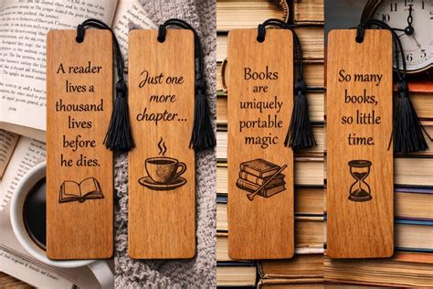 Inspirational Quote Bookmarks Handmade Wooden Bookmark Set Cozy