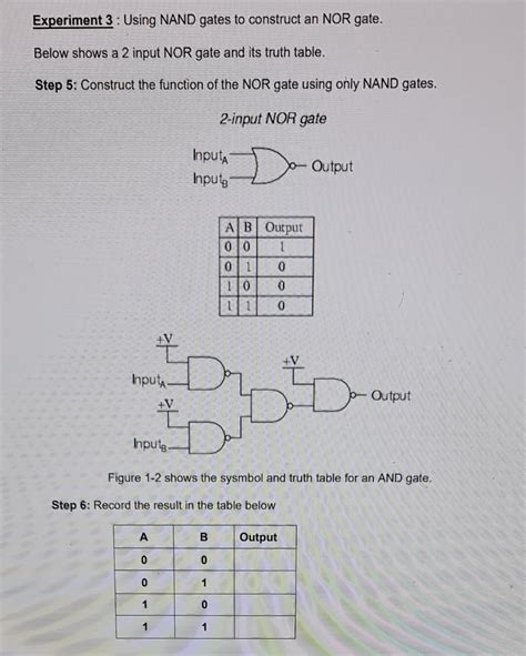 Solved Experiment 3 Using NAND Gates To Construct An NOR Chegg Com