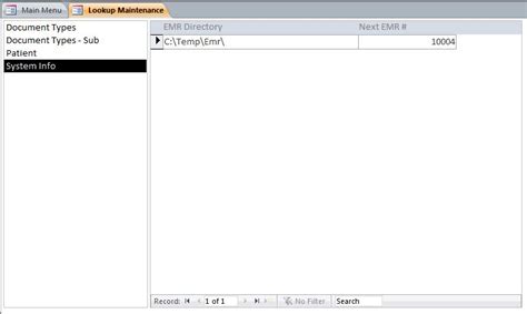 Electronic Medical Record Database Template EMR Software