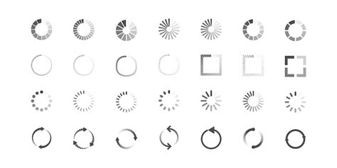 다운로드 기호 세트 로드 아이콘 세트 로드 시스템 데이터 로드 로딩 바 컴퓨터를 고정합니다 벡터 스톡 일러스트레이션 벡터 일러스트 레이 션 0명에 대한 스톡 벡터 아트 및