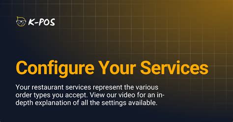 Configure Your Services K Pos Online Ordering