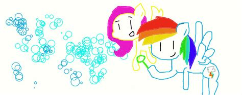 Fluttershy And Rainbow Dash Playing Bubbles By Nmefluffies On Deviantart