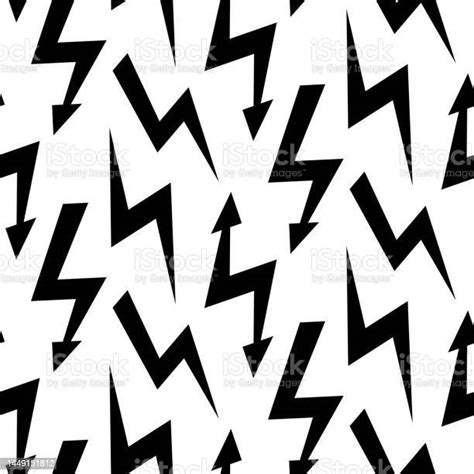 블랙 번개 볼트 원활한 패턴입니다 벼락 반복 배경 폭풍과 번개 장식 벽지 에너지 전력 또는 전기 전압 기호 벡터 경계 표지에 대한 스톡 벡터 아트 및 기타 이미지 Istock