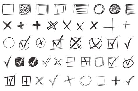 Premium Vector Hand Drawn Check Marks Mega Set Elements In Flat Graphic Design Bundle Objects