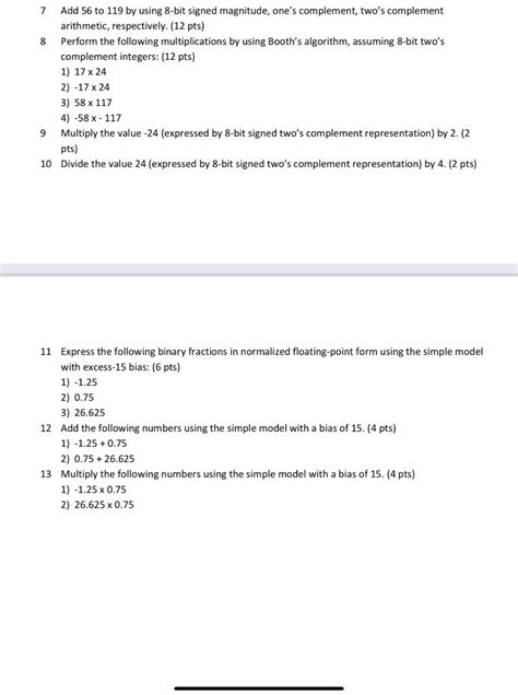 Solved 7 Add 56 To 119 By Using 8 Bit Signed Magnitude