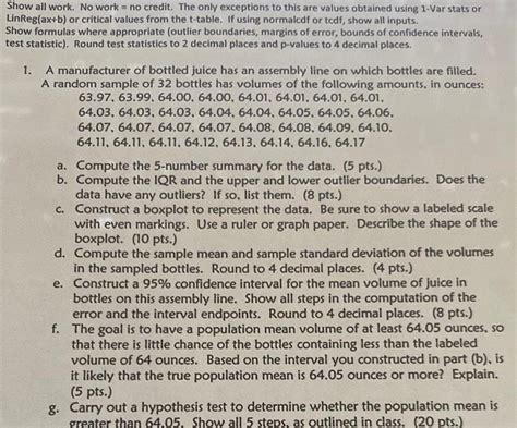 Answered Show All Work No Work No Credit The Only Exceptions To This