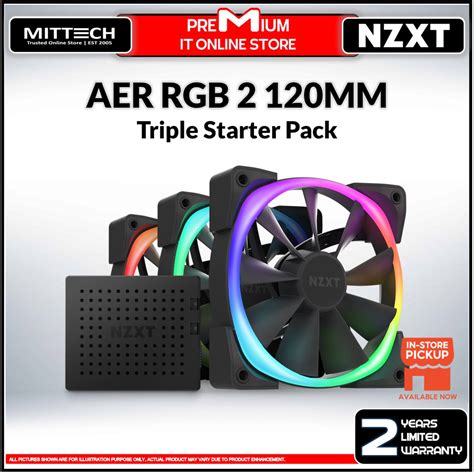 Nzxt Aer Rgb 2 120mm Fans With Rgb And Fan Controller Triple Starter Pack Shopee Malaysia