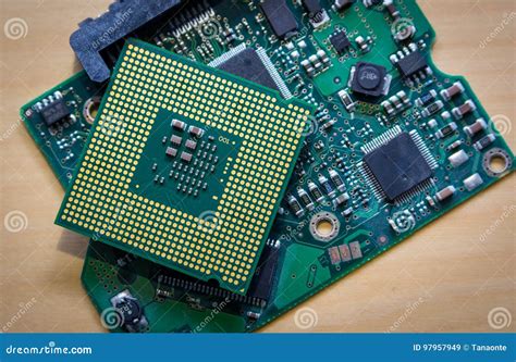 Technology Background With Computer Processors Cpu Concept Blue Circuit