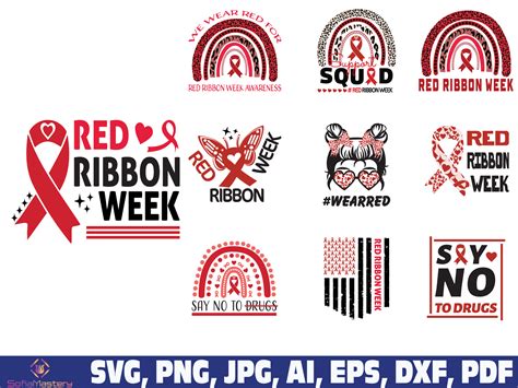 Red Ribbon Week Svg No To Drugs Svg Graphic By Sofiamastery · Creative